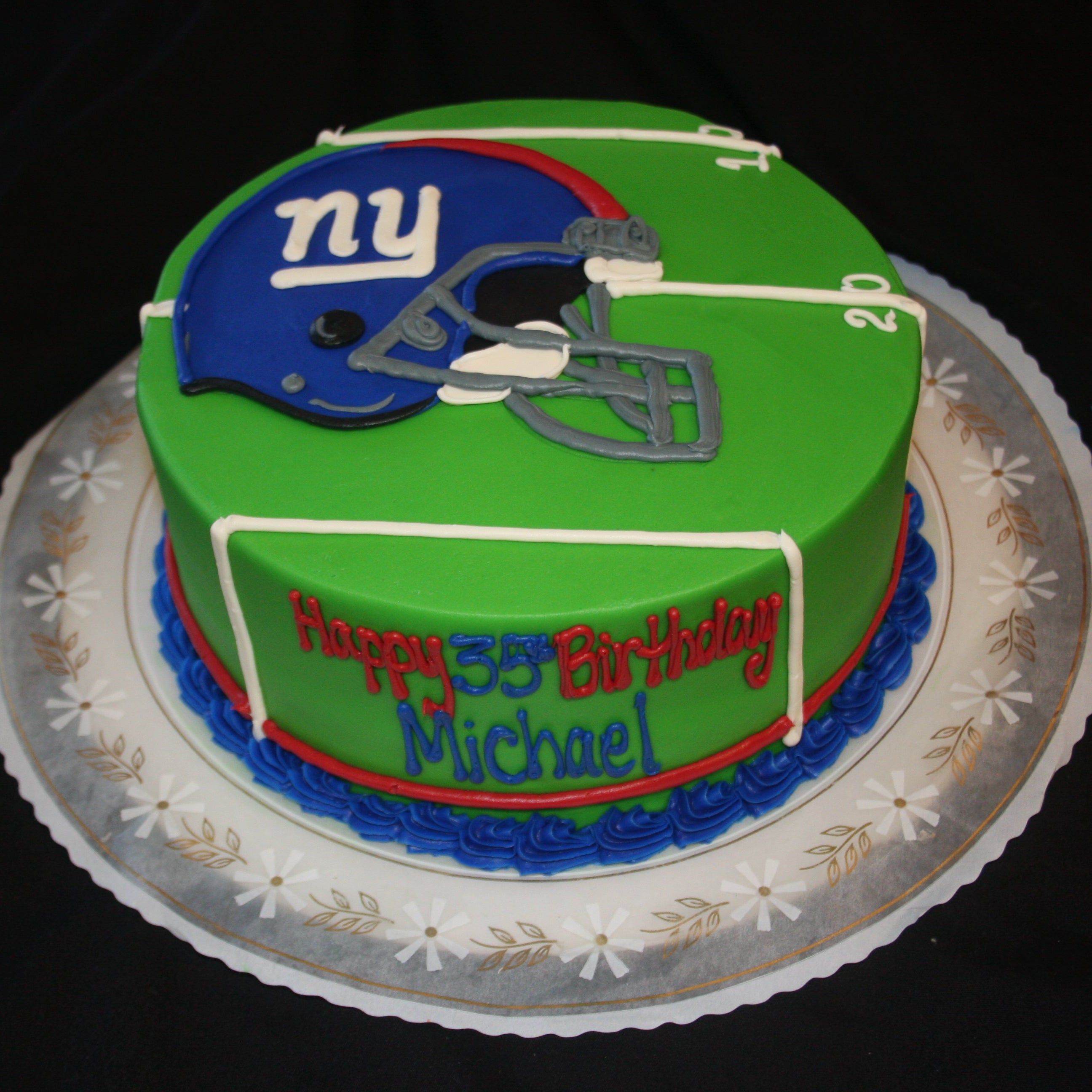 NFL Helmet on Yard Lines – Clay's Bakery
