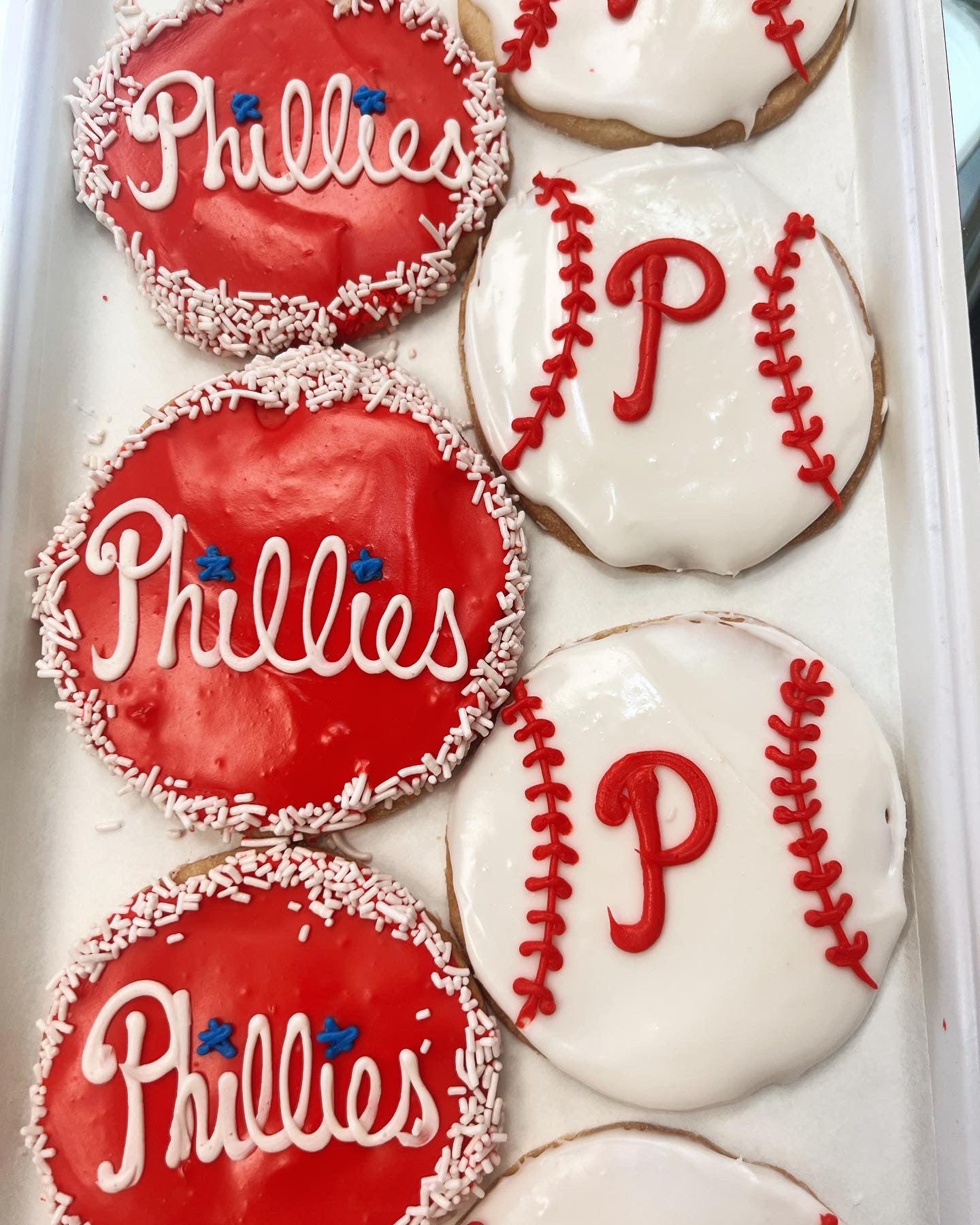 Phillies Cookies Red and White – Clay's Bakery