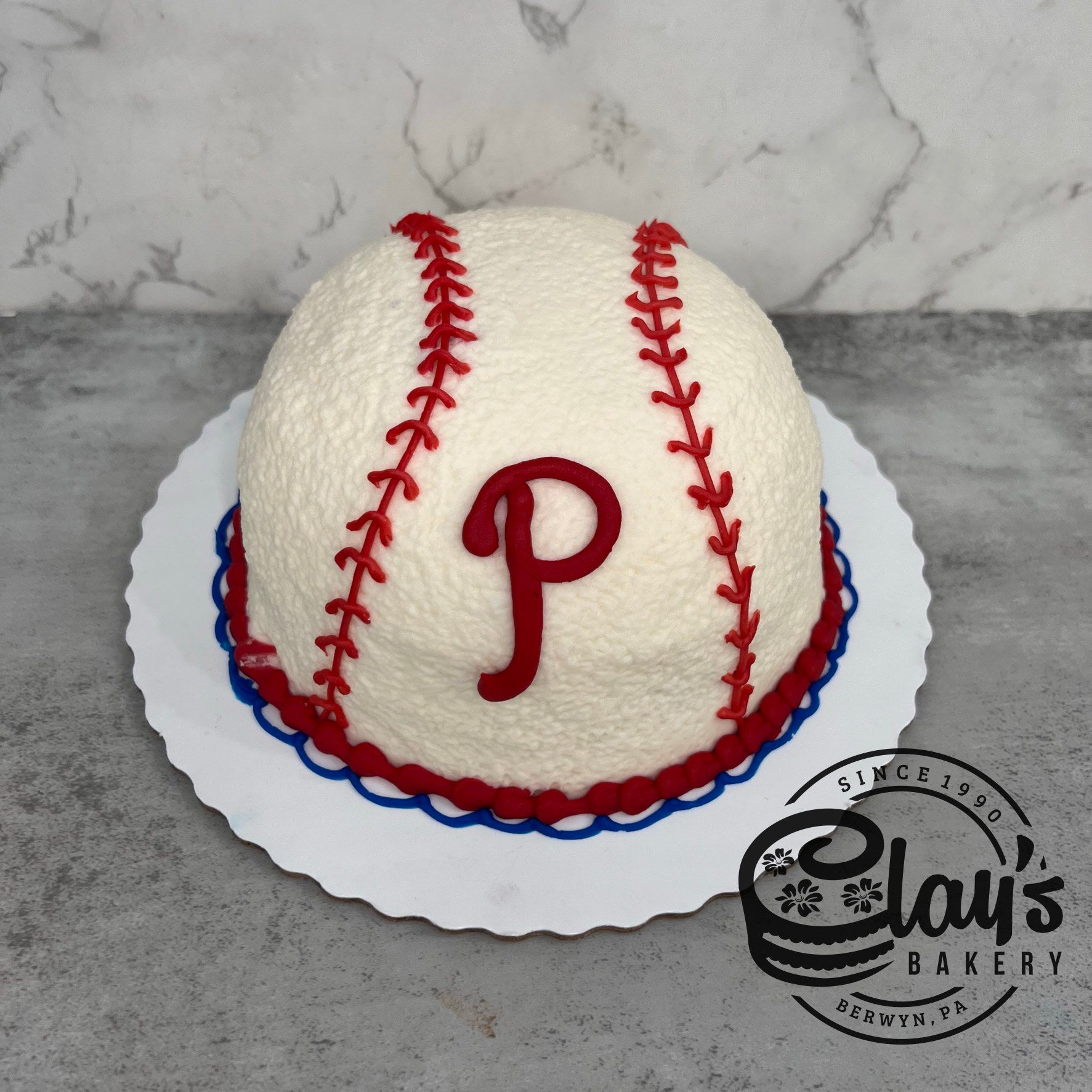 Baseball Shaped Cake – Clay's Bakery