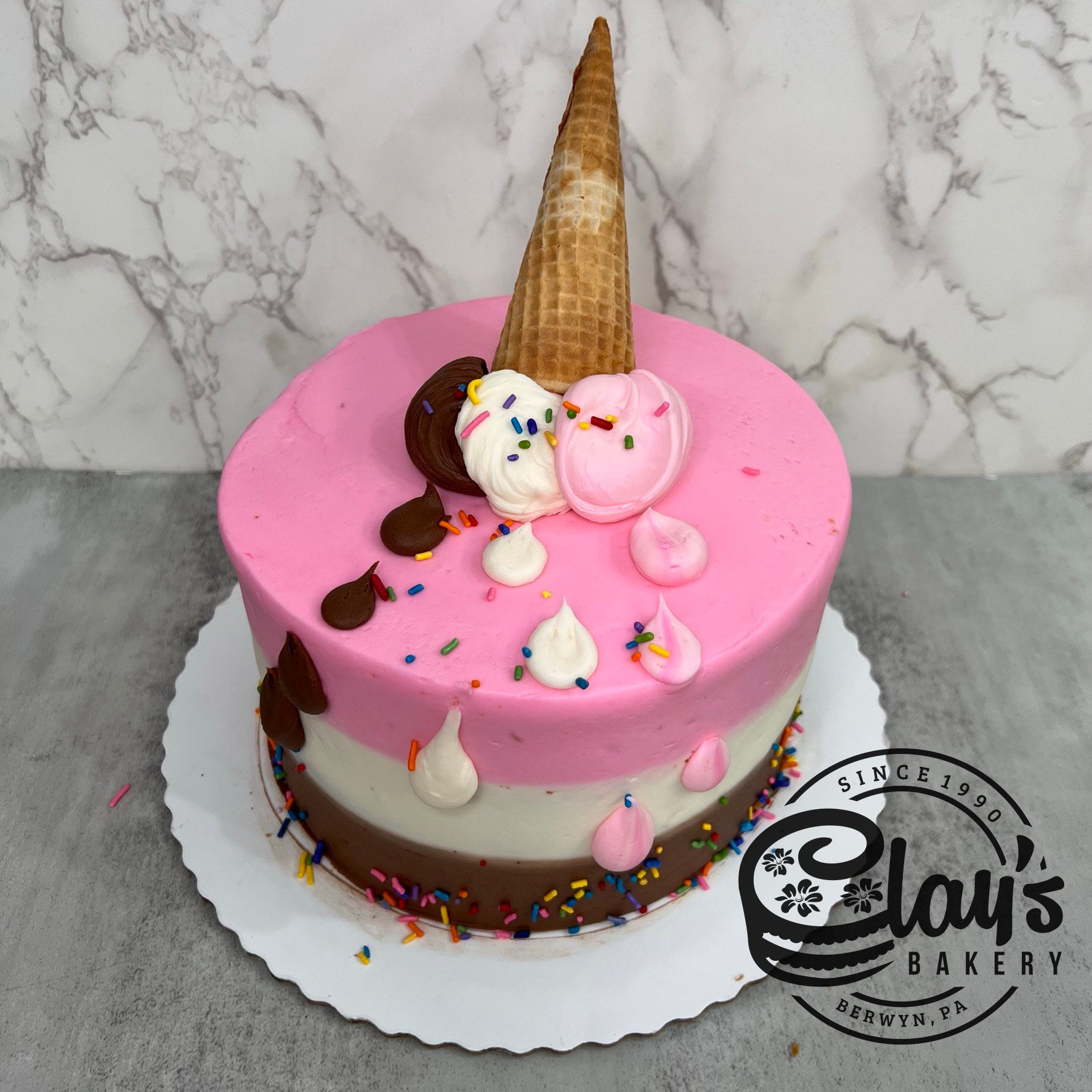 Neapolitan Ice Cream Cone – Clay's Bakery