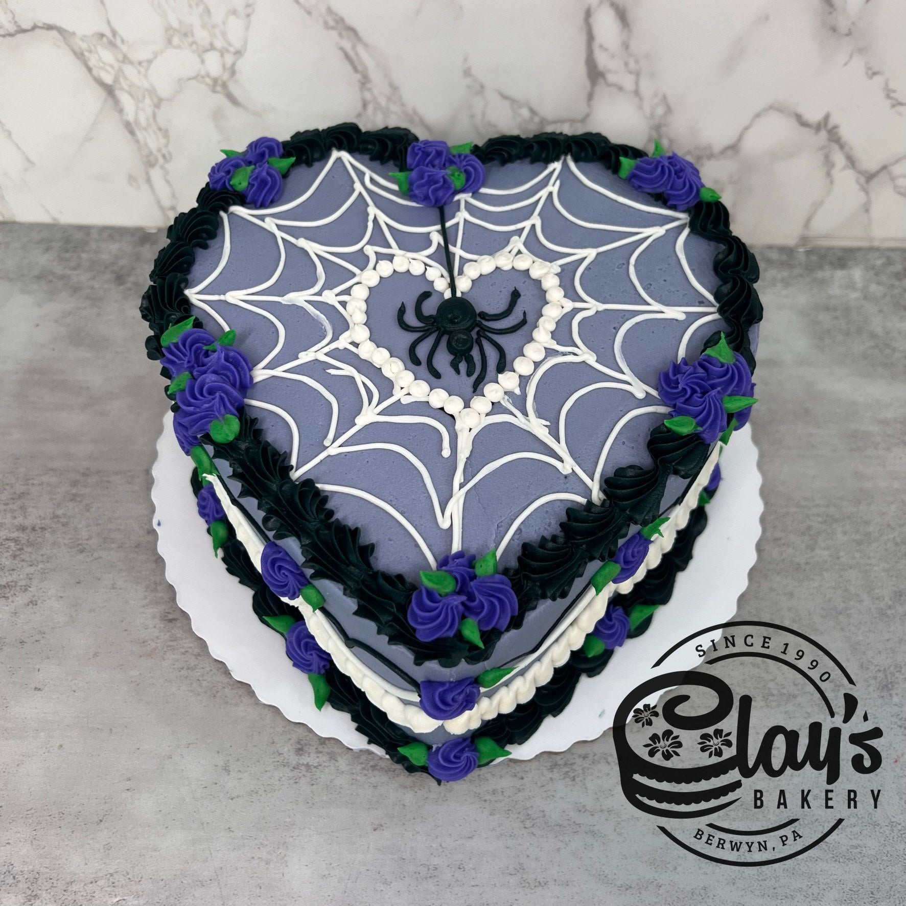 Spider Heart Shaped Cake – Clay's Bakery