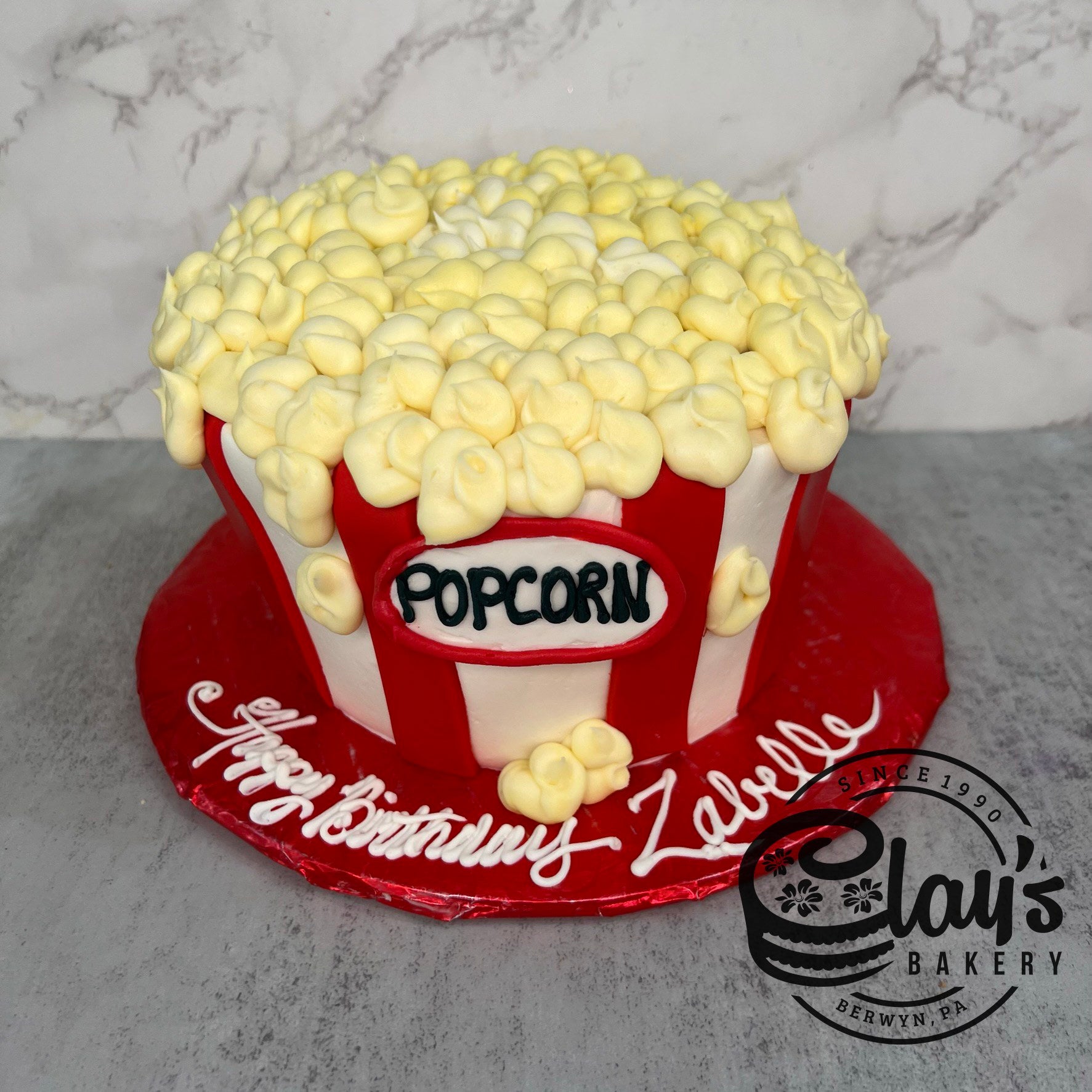 Popcorn Bucket (Shaped Cake) – Clay's Bakery