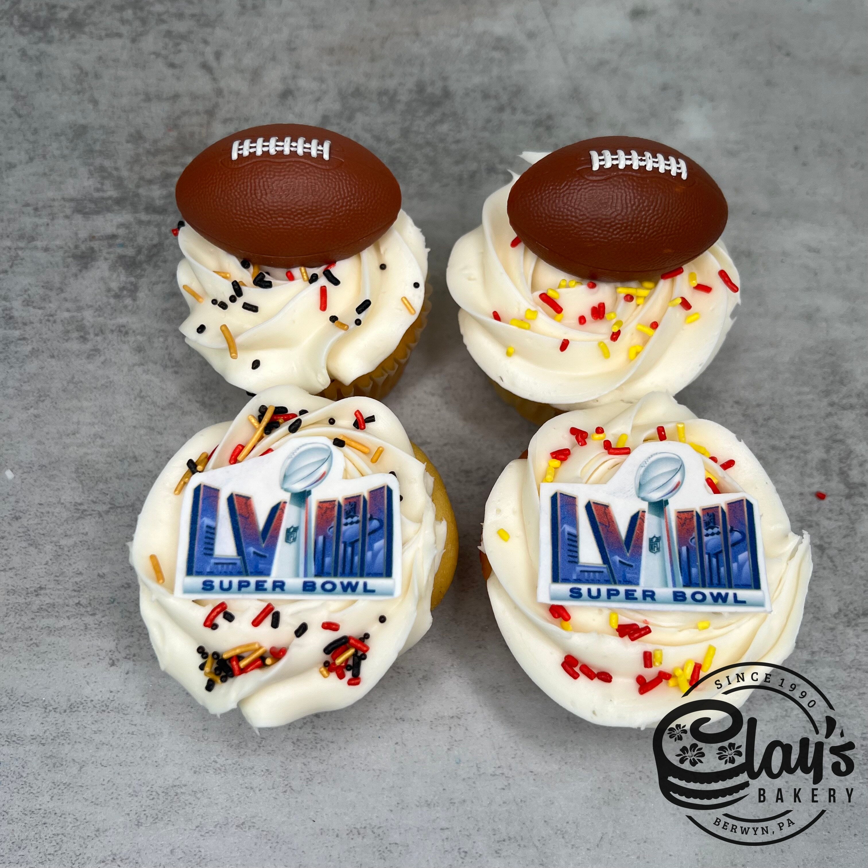 Big Game Cupcakes - With Logo and Rings – Clay's Bakery