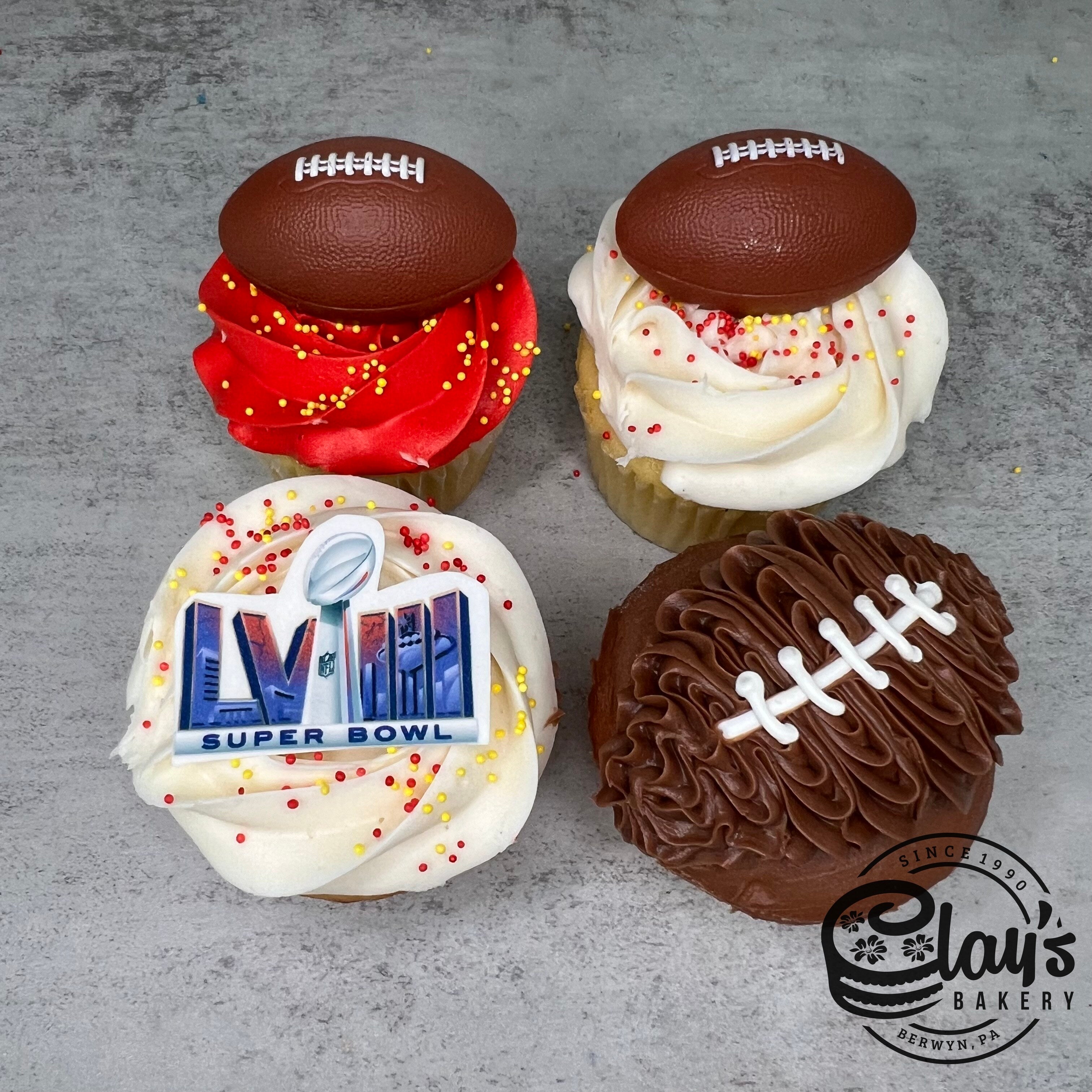 Big Game Color Cupcakes - With Logo and Rings – Clay's Bakery