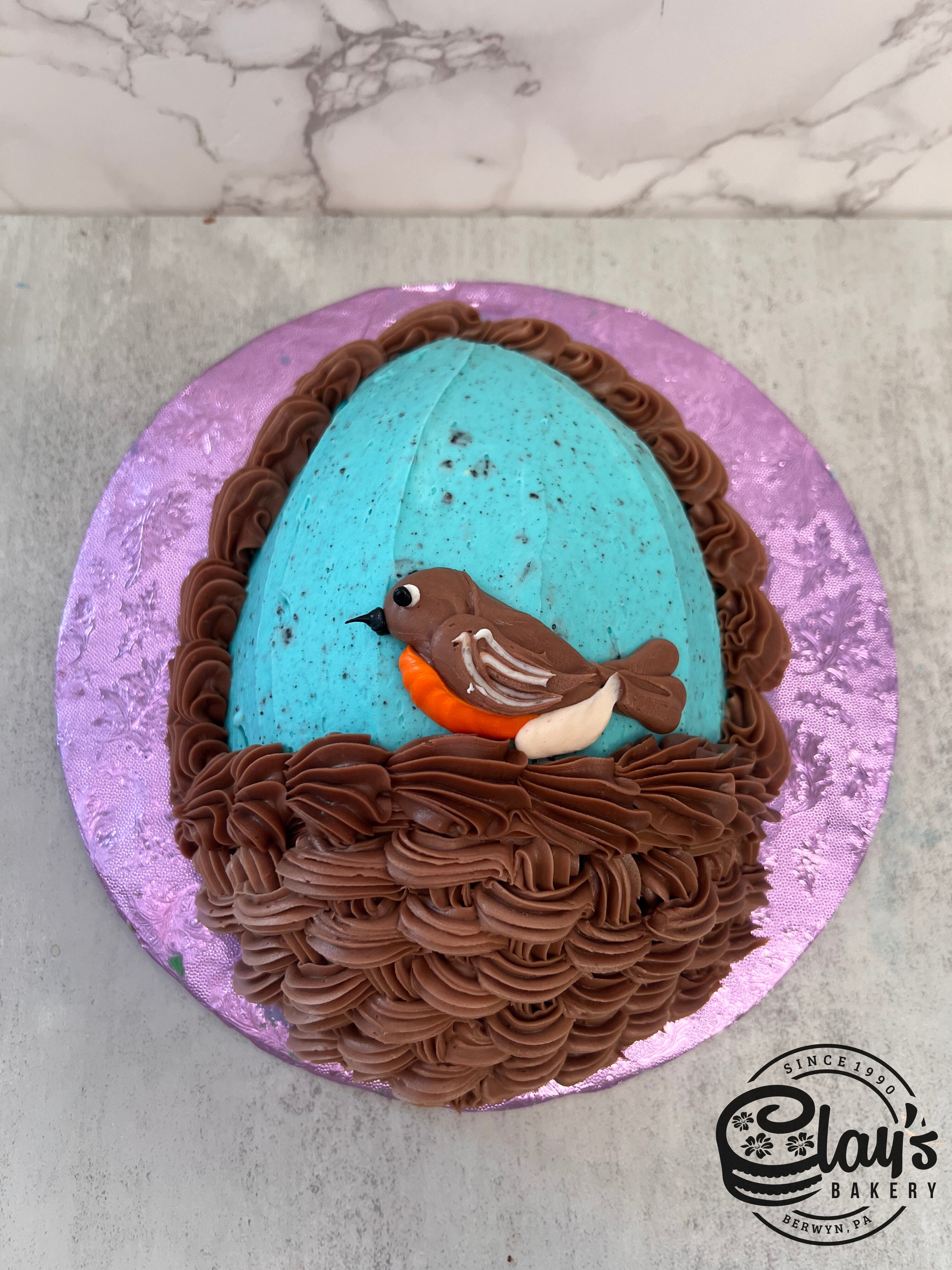 Robins Egg Shaped Cake – Clay's Bakery