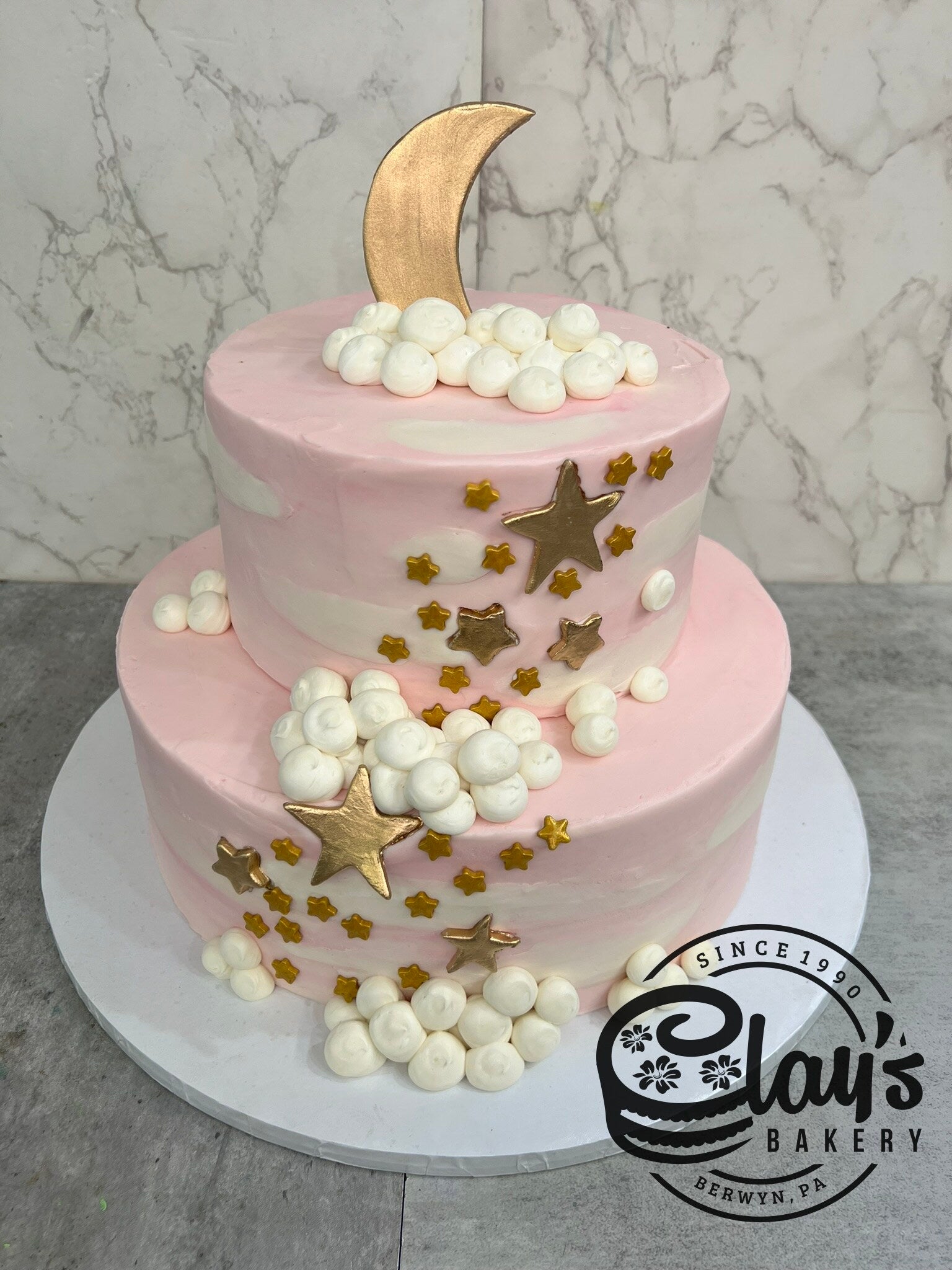 Moon and Stars - Two Tier Cake – Clay's Bakery