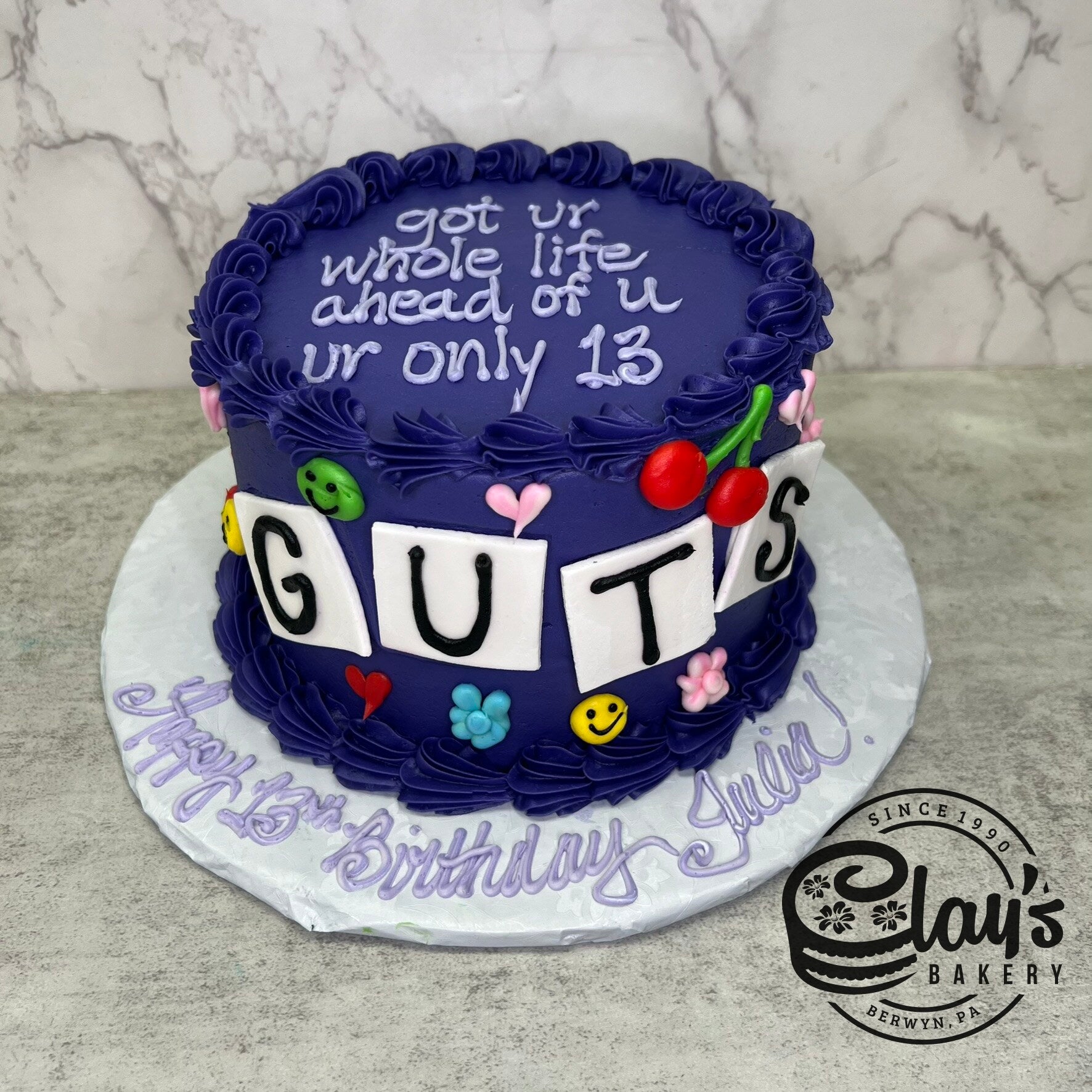 GUTS Cake (Olivia Rodrigo Cake) – Clay's Bakery