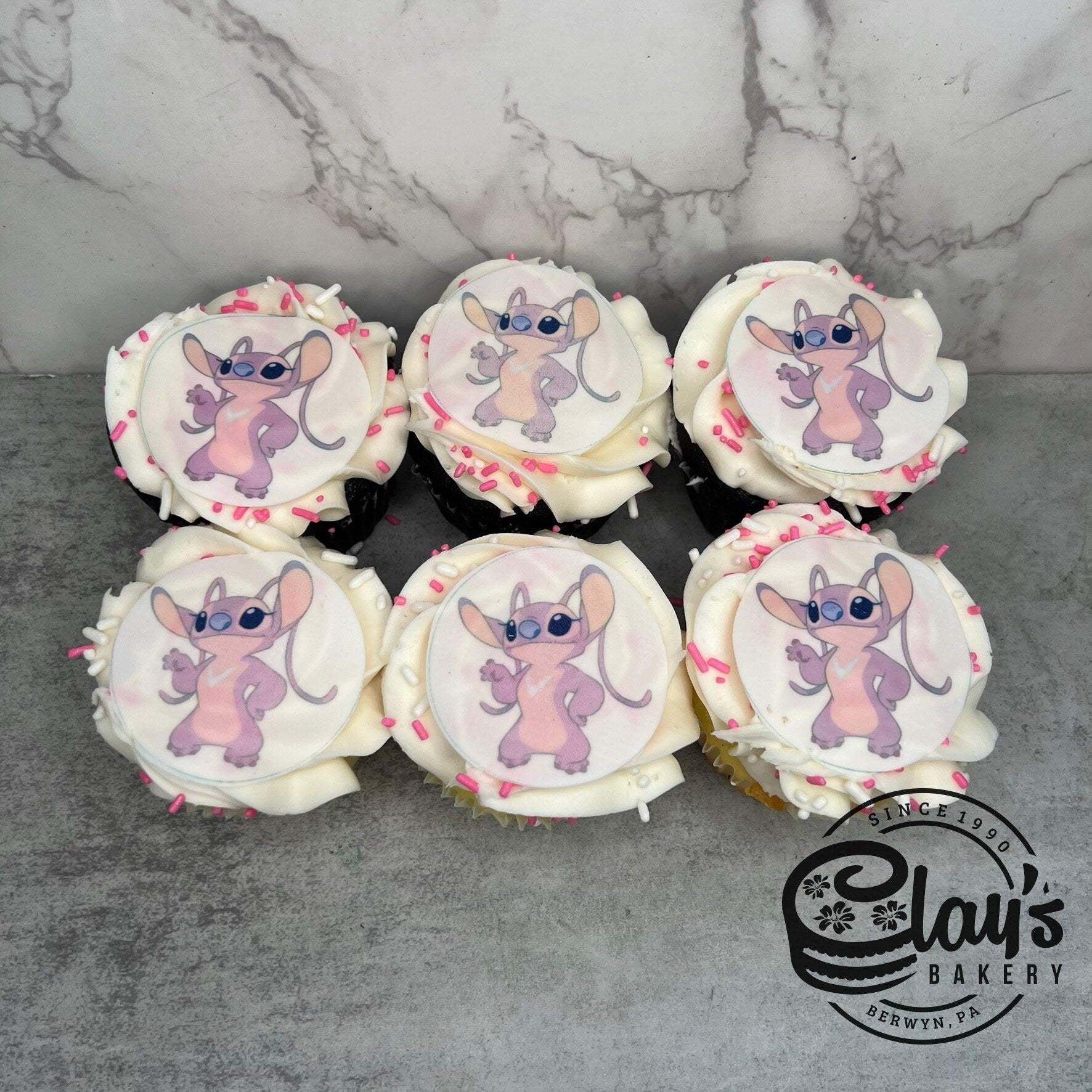 Stitch or Angel Image Cupcakes – Clay's Bakery
