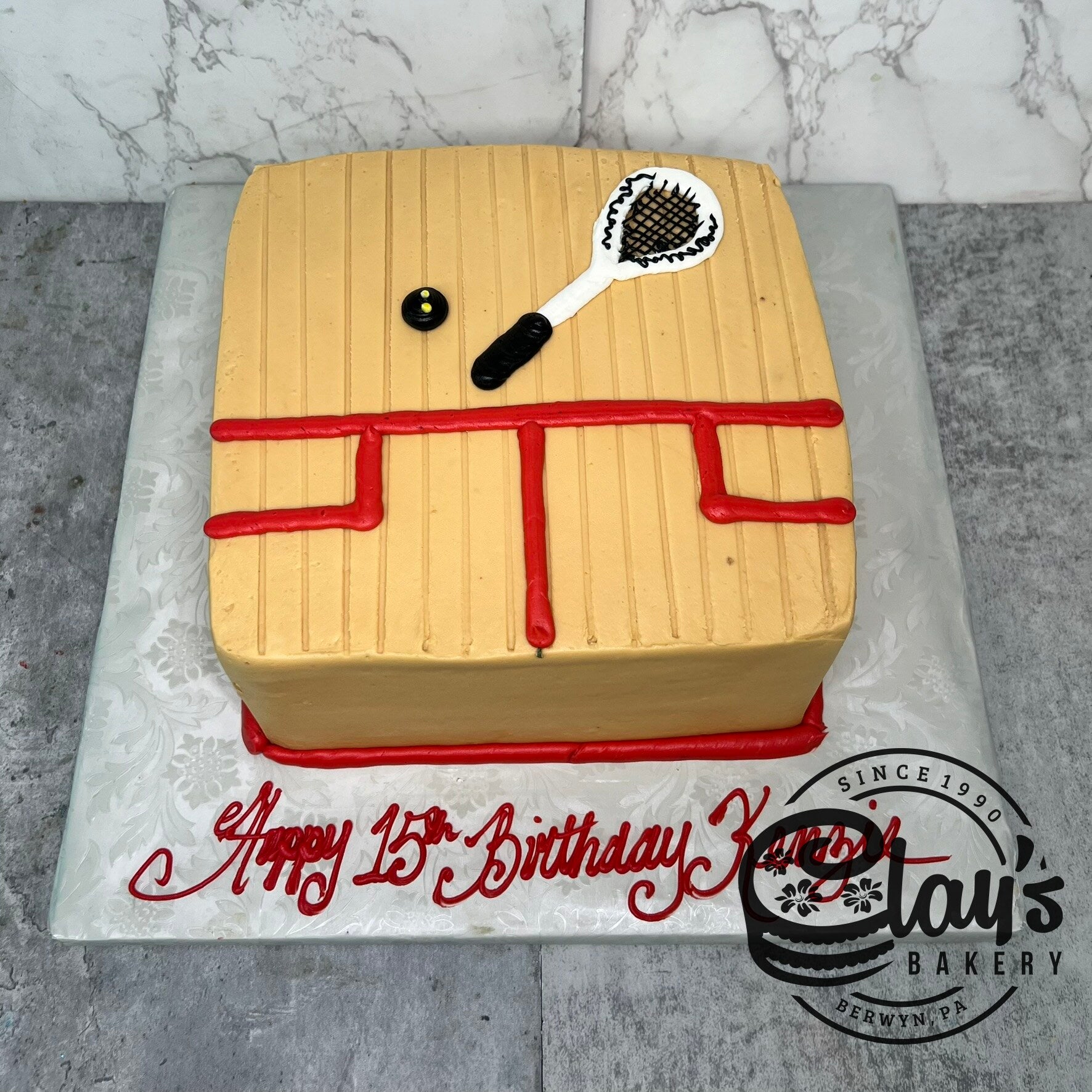 Squash Court (Square Shaped Cake) – Clay's Bakery