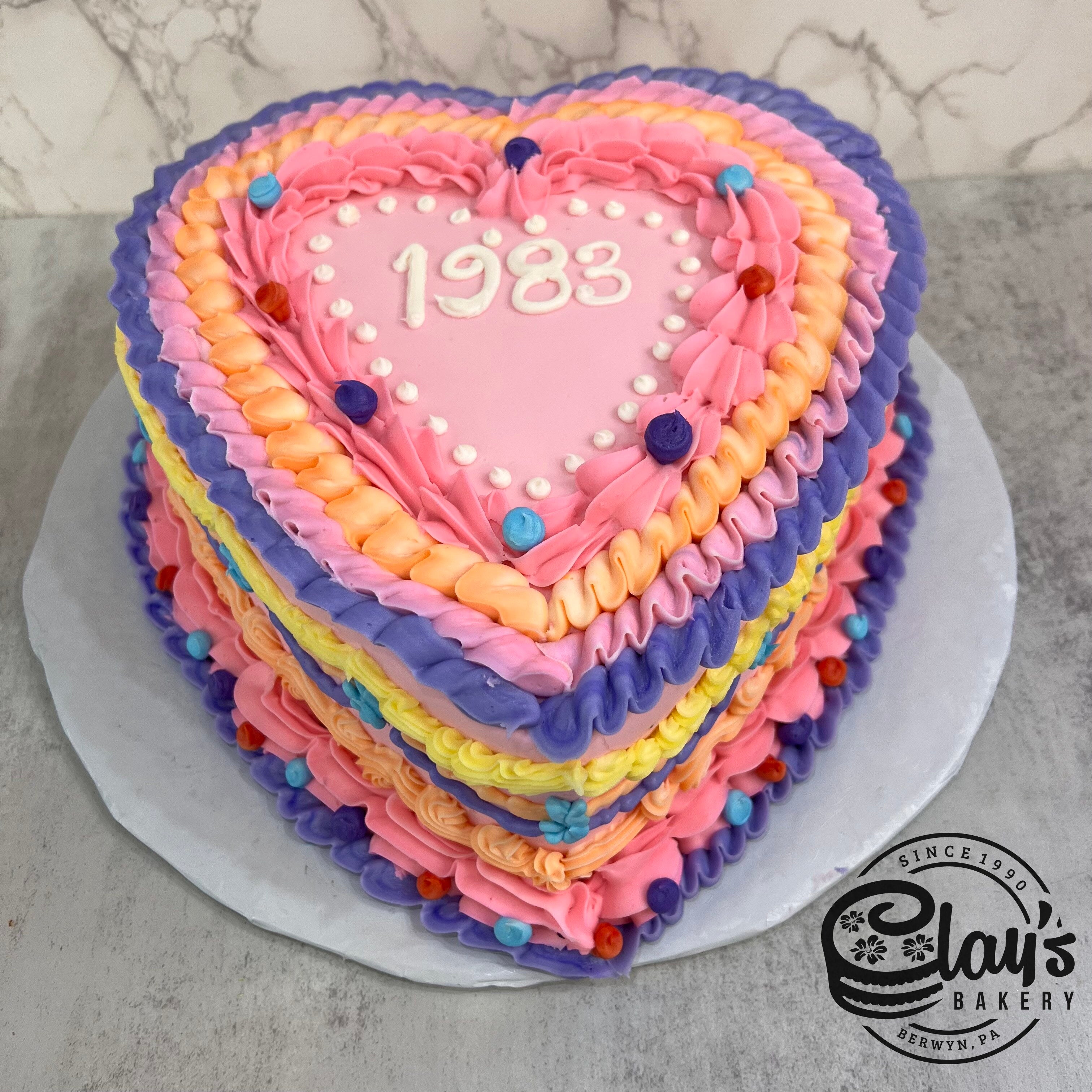 Heart of Many Colors - Shaped Cake – Clay's Bakery