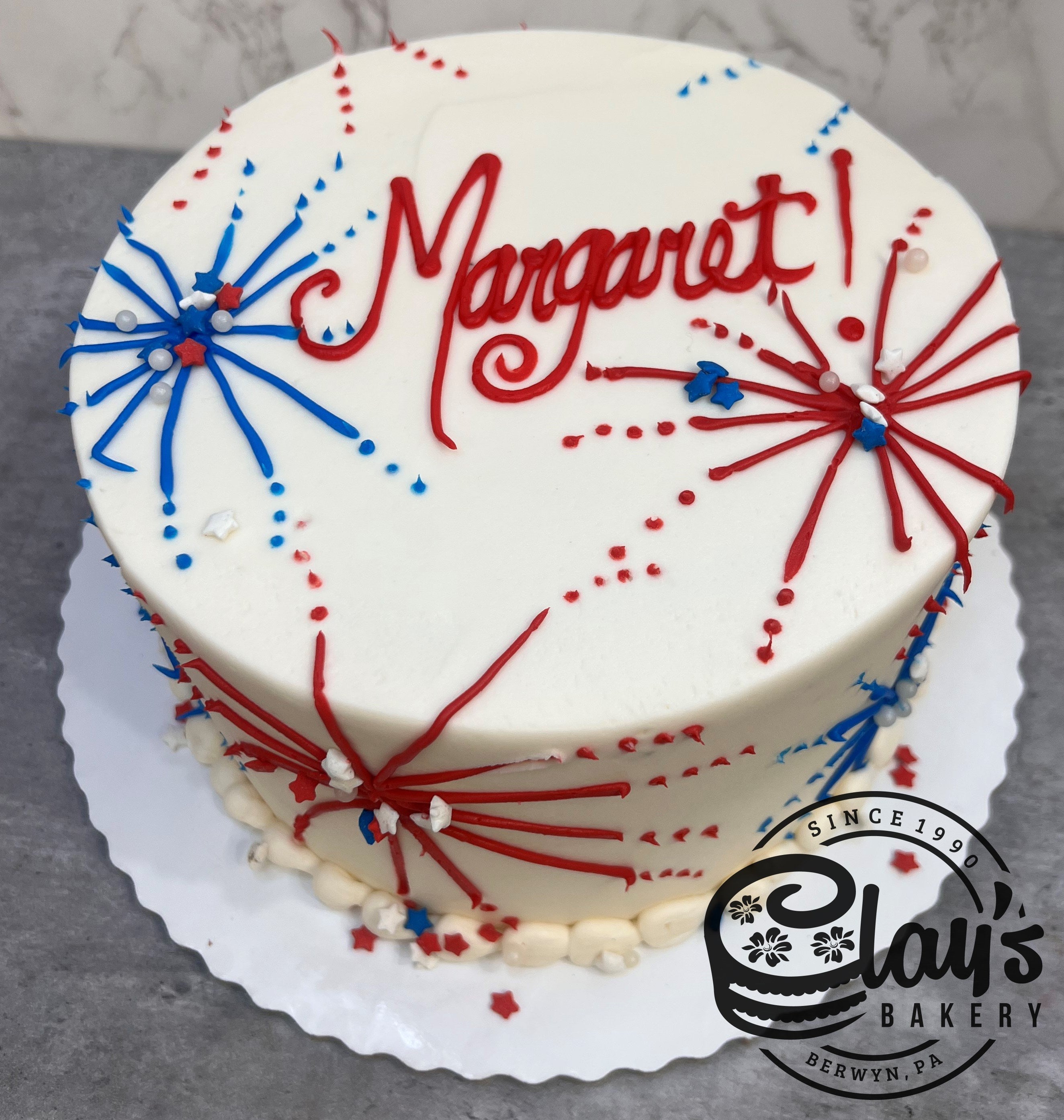 Red and Blue Fireworks – Clay's Bakery