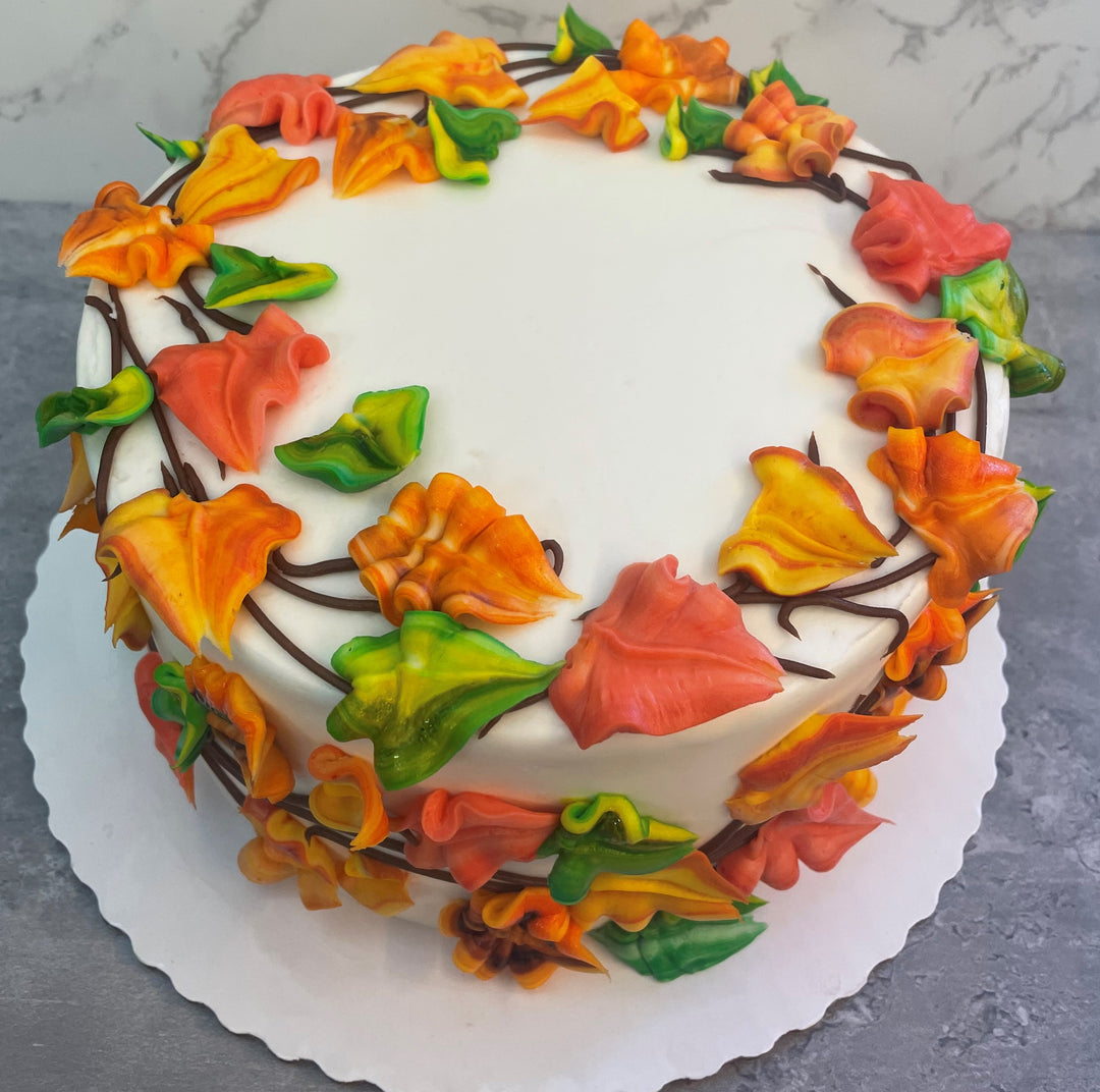 Autumn Leaves And Seashell Cakes Beautiful Autumnal Wedding Cake